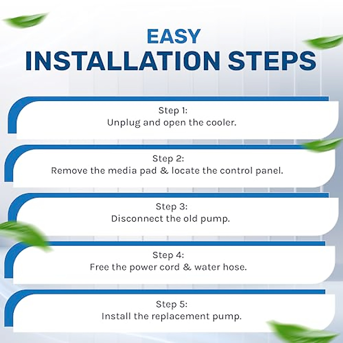 Swamp Cooler Pump - 3100CFM, Evaporative Cooler Pump 3 Pin Connector - 110 GPH Submersible Water Cooling Pump for MC37M, MC37V, MC37A, MFC3600 Evaporative Air Cooler - Replacement Pump by Hessaire