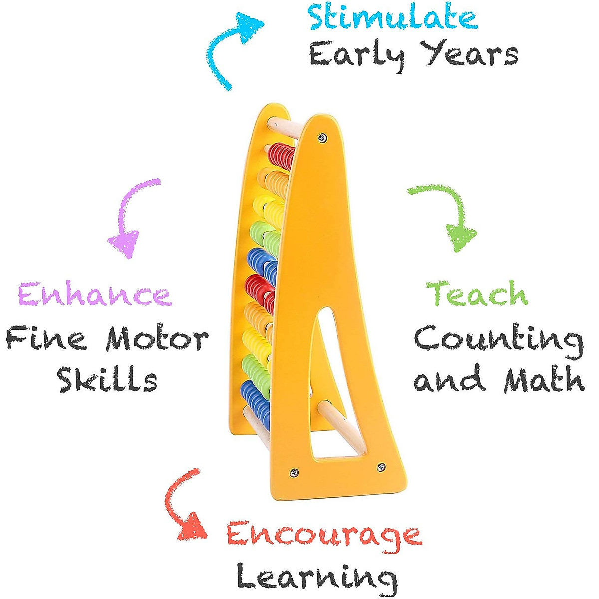 Pidoko Kids Abacus for Kids Math - Wooden Counting Toys for Toddlers - Montessori Math Manipulatives Beads - Educational Toys for Preschool Boys Girls 2 Year Olds And Up