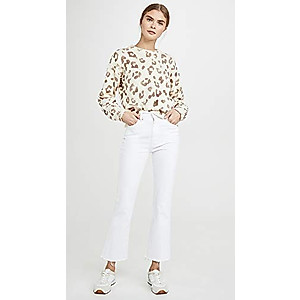 MOTHER Women's The Hustler Ankle Fray Jeans, Fairest of Them All, White, 23