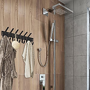 Towel Holder, Over The Door Hooks, Door Mount Towel Rack / Organizer Metal Bath Towel Hanger for Bedroom Kitchen Pool Bathrobe Beach, Bathrooms (13 Hooks, Black)