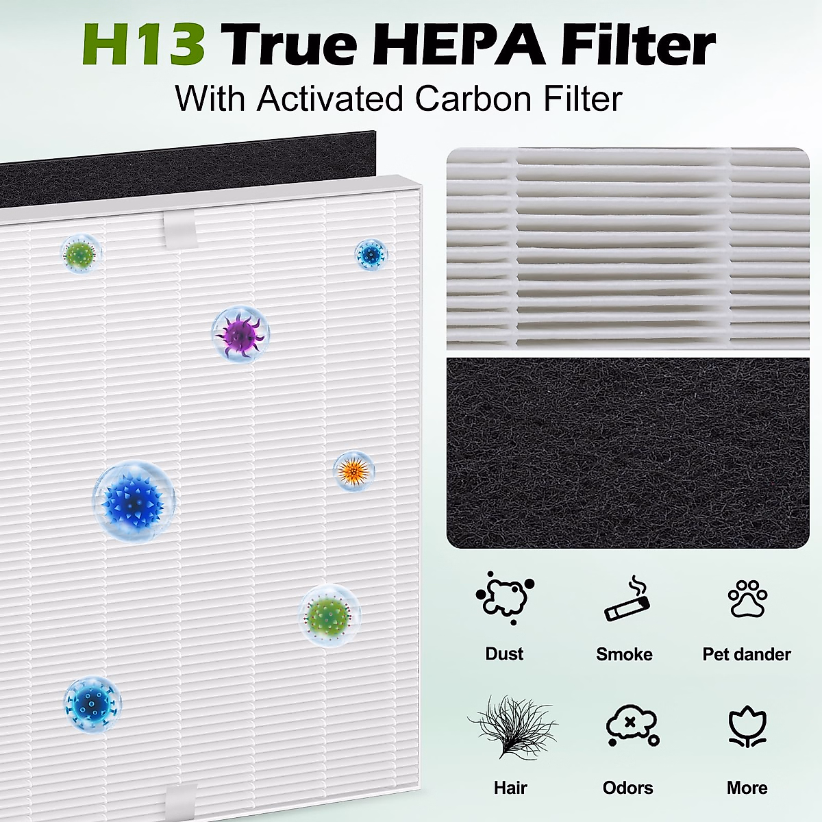 Musslan 4 Pack AP-1512HH Replacement Filter for Coway Airmega AP-1512HH, AP-1512HH-FP, AP-1518R, AP-1519P, and 200M Series Air Purifiers, Part # 3304899