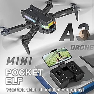 A3 Drone with Dual 4K HD Camera, WIFI FPV Real-Time Transmission, Auto Return, Follow Me, Headless Mode, 3D Flips, Remote Controller Video Extended with Backpack & Accessories Kit