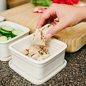 Uba Portion Control Containers Set (PORCELAIN) for Diet Meal Prep & Storage (3 Pack)