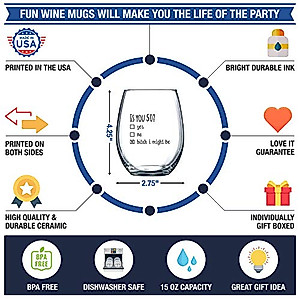 50th Birthday Gifts for Women and Men Wine Glass - Funny Is You 50 Gift Idea for Mom Dad Husband Wife – 50 Year Old Party Supplies Decorations for Him, Her - 15oz