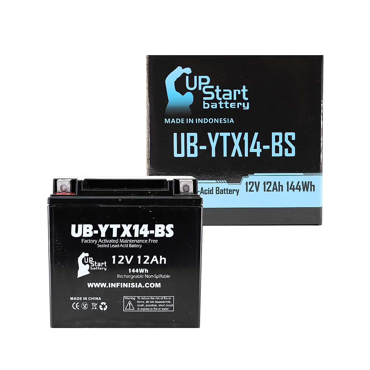 Replacement for 2000 Honda TRX450 FourTrax Foreman S, ES 450 CC Factory Activated, Maintenance Free, ATV Battery - 12V, 12AH, UB-YTX14-BS