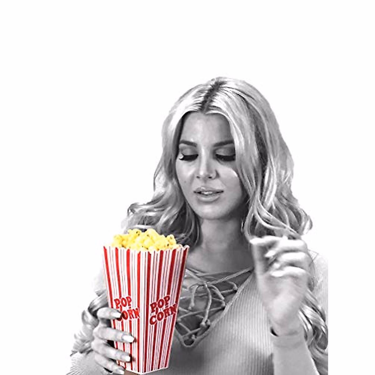 Adorox (Set of 4) Movie Theater Style Popcorn Containers Set (Reusable plastic)