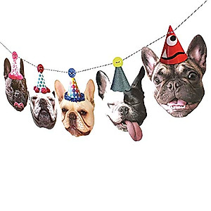 French Bulldog Garland, frenchie dog birthday party decoration banner, Made in USA, Best Quality