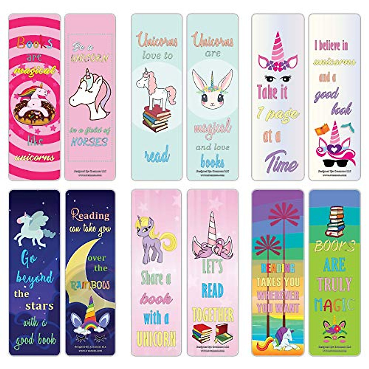Creanoso Cool and Amazing Unicorn Bookmarks (30-Pack) – Stocking Stuffers Gift for Girls – Party Favors Supplies – School Classroom Giveaways – Book Reading Rewards Incentive – Girl’s Party Supply