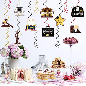 INNORU Congrats Lawyer Hanging Swirls Streamers, Foil Ceiling Lawyer Graduation Party Swirls Supplies, Law School Graduation Party Hanging Decorations Supplies 15 PCS