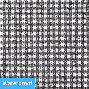 Vinyl Picnic Table Cover and Bench Covers Fitted Tablecloth,640g Double Flannel Backing Elastic Edge Waterproof Wipeable Plastic Tabel Cover Vinyl Tablecloth for Indoor Outdoor Parties 3pcs - 72*30 in