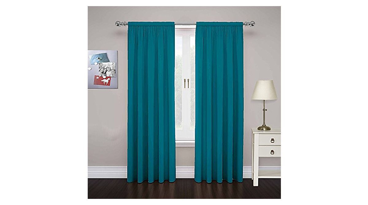 Pairs to Go Cadenza Modern Teal Window Curtains - 2 Panels