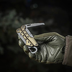 M-Tac 11-in-1 Multitool Pliers - Stainless Steel Utility Screwdriver Multi Tool in Nelon Belt Sheath for EDC Outdoor Camping, Fishing, Survival, Hiking (Gold #5)