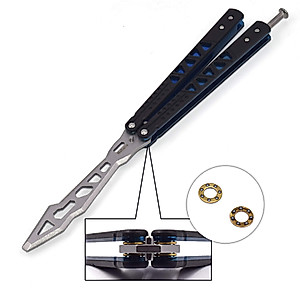 Nabalis G10 Spaner Ultra-Butterfly Knife Balisong Trainer - Folding Knife Unsharpened - for Practicing Flipping, Blunt Practice, No Edge Tool, Lightweight Ball Bearing CNC Durable Crowbar Tool