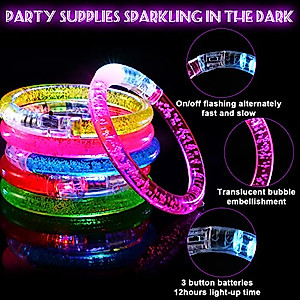 Mikulala 24Pcs Glow in the Dark Party Supplies for Kids/Adults, Flashing Light up Toys LED Bracelets Glow Sticks , Neon Christmas Party Favors Carnival Birthday Concert Party Games Gifts Accessory