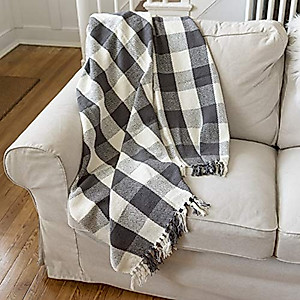 Primitives by Kathy 39798 Farmhouse Style Throw Blanket, 50 x 60-Inches, Buffalo Check