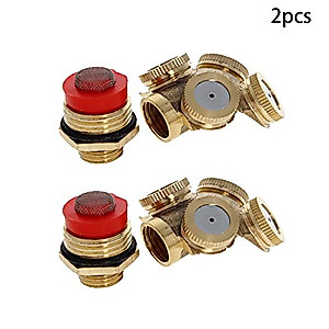 Jutagoss Misting Spray Nozzle, 1/2BSPF Brass 4 Holes Garden Sprinklers Irrigation Connector Fitting with Filter Mesh 2Pcs