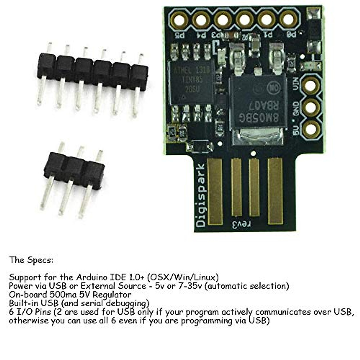 WSDMAVIS 2 Pcs General Digispark Kickstarter ATTINY85 Micro USB Development Board for Arduino