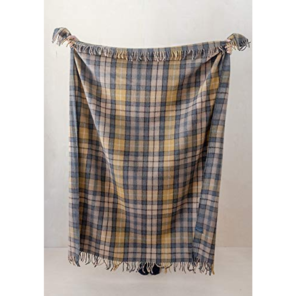The Tartan Blanket Co. Recycled Wool Blanket Buchanan Natural Tartan (59" x 75")