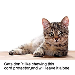 Alex Tech 10ft - 1/2 inch Cord Protector Wire Loom Tubing Cable Sleeve Split Sleeving for USB Cable Power Cord Audio Video Cable – Protect Cat from Chewing Cords - Black