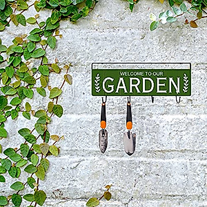 YY YEARCHY Garden Tool Rack Decorative Wall Mounted Storage Organizer Hanger Holder Stand (16.93"x10.04"x2.36", Green)