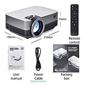 WENLII Q6S Video Projector for Movie Home Cinema Full 1080P Supported Airplay Android 10 TV Box Optional Movie Beamer ( Color : D )
