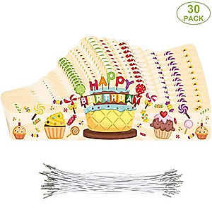 FANCY LAND Birthday Crowns for Kids Sweet Cupcake Crowns Classroom Family Birthday School VBS Party Supplies Pack of 30