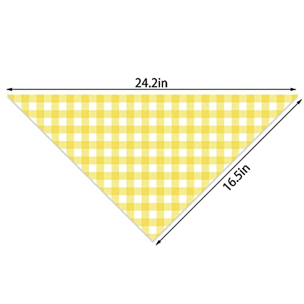 Yellow and White Buffalo Check Plaid Dog Bandana Summer Lemon Yellow Pet Puppy Collar Scarf Costume