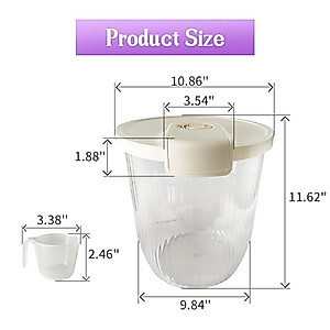 MXCELL Large Flour Storage Bins with Lid 11L/388oz, BPA FREE, Plastic Airtight Rice Storage Container Bucket, Pantry & Kitchen Food Organization Barrel for Sugar, Cereal, with Measuring Cup & White