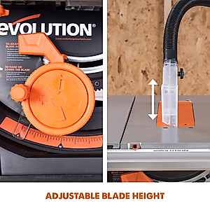 Evolution Power Tools RAGE 5-S Table Saw Multi-Material Cutting, Cuts Wood, Plastic, Metal & More, TCT Blade Included 10"