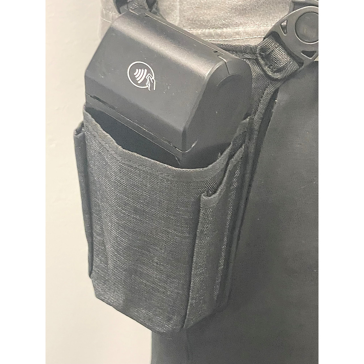 Square Payment Pouch with Sling/Waistbelt and Rugged Metal Belt Clip