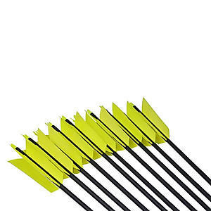 SHARROW 6pcs 30 inch Archery Flu-Flu Arrows Spine 400 Carbon Arrows with Replaceable Broadheads for Compound Bow Recurve Bow Hunting (Types1 Yellow, 6pcs)