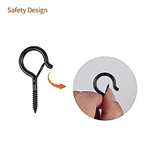 Screw Hooks, Screw in Hooks for Outdoor String Lights 24 Pack, Q-Hanger Stucco Hooks Hanging Outdoor Wire and Party, Metal Christmas Plants Hook, Black