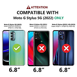 for Motorola Moto G-Stylus 5G-2022 Case: Military Grade Drop Proof Protection Cover with Kickstand | Matte Textured Rugged Shockproof TPU | Protective Phone Case