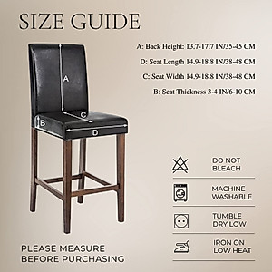 SearchI Stretch Bar Stool Covers Set of 4, Stretch Removable Washable Printed Bar Stool Chair Covers, Counter Height Chairs Covers for Kitchen Dining Room Cafe Furniture (Purple Flower)