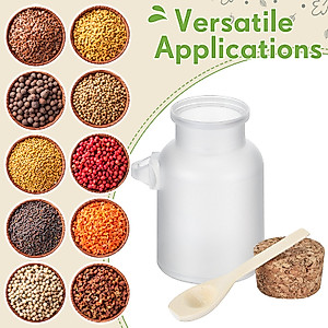 FoldTier 24 Pcs Small Jars with Spoons and Cork Lid Plastic Jar Bulk Bath Salt Jars 3.4 oz Mini Clear Food Storage Containers Kitchen Canisters Wedding Birthday Favor for Candy Spices Honey Tea Coffee