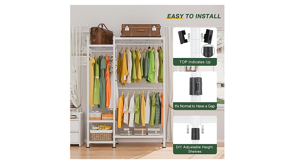 Heavy Duty Garment Rack - Adjustable & Sturdy Clothes Organizer