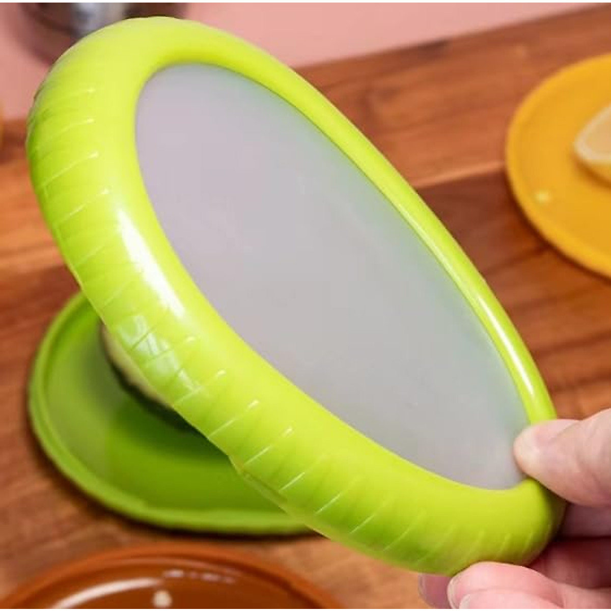 WinGetor 4pcs Silicone Fruit Storage Box, Upgrated Silicone Fruit Storage Containers, Reusable Fruit Vegetable Containers for Fridge Keep Fresh, for Lemons,Potatoes,Tomatos, Avocado