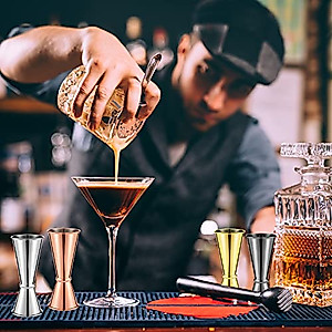 4 Pcs Jigger for Bartending Double Cocktail Japanese Jigger 2 oz 1 oz 304 Stainless Steel Shot Glass Measuring Cup for Home Bar Drink Kitchen Bartender Tools Supplies