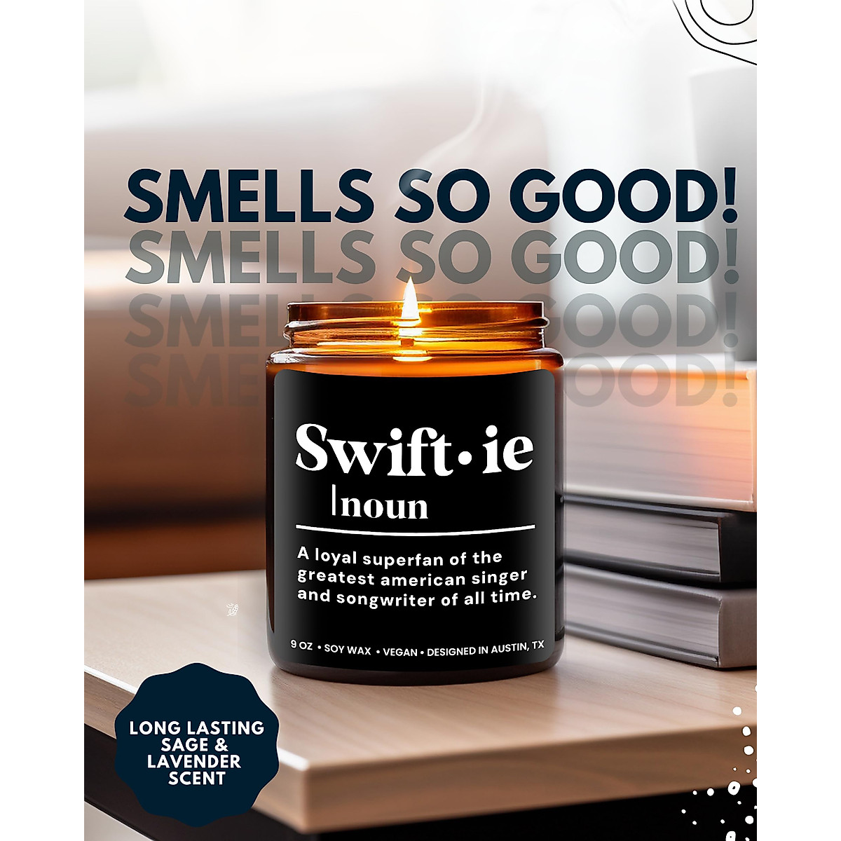 Swiftie Candle, Taylor-Inspired Gifts for Swifties, Perfect Swiftie Gifts for Women and Music Merch Singer Fans with Definition of Swiftie, Best Birthday Gifts for Swifties