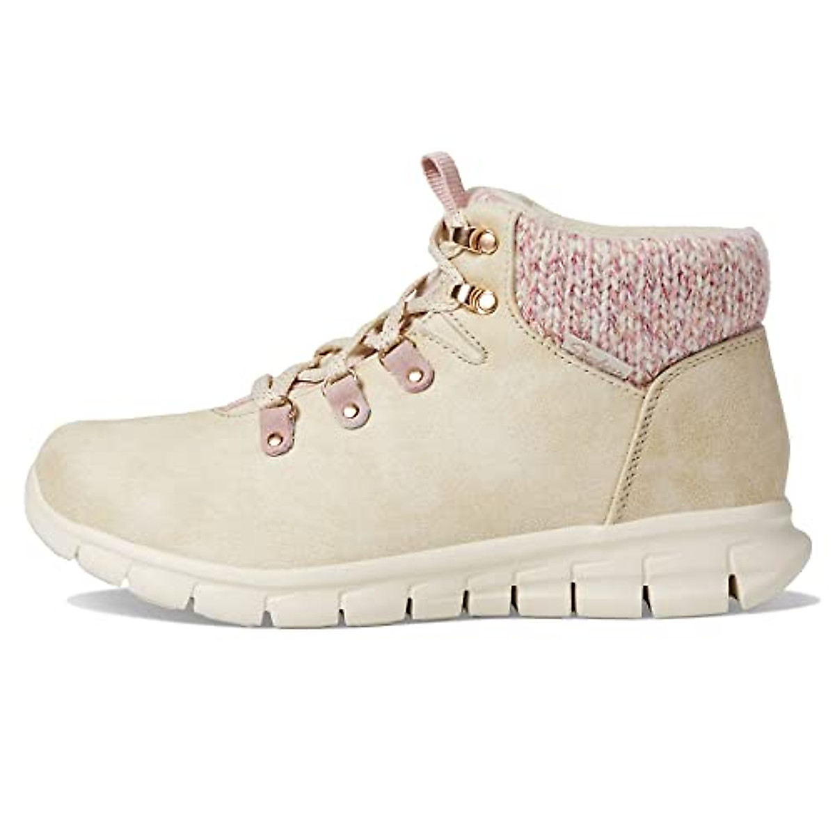 Skechers Women's Synergy-Pretty Hiker Fashion Boot, Natural/Pink, 11