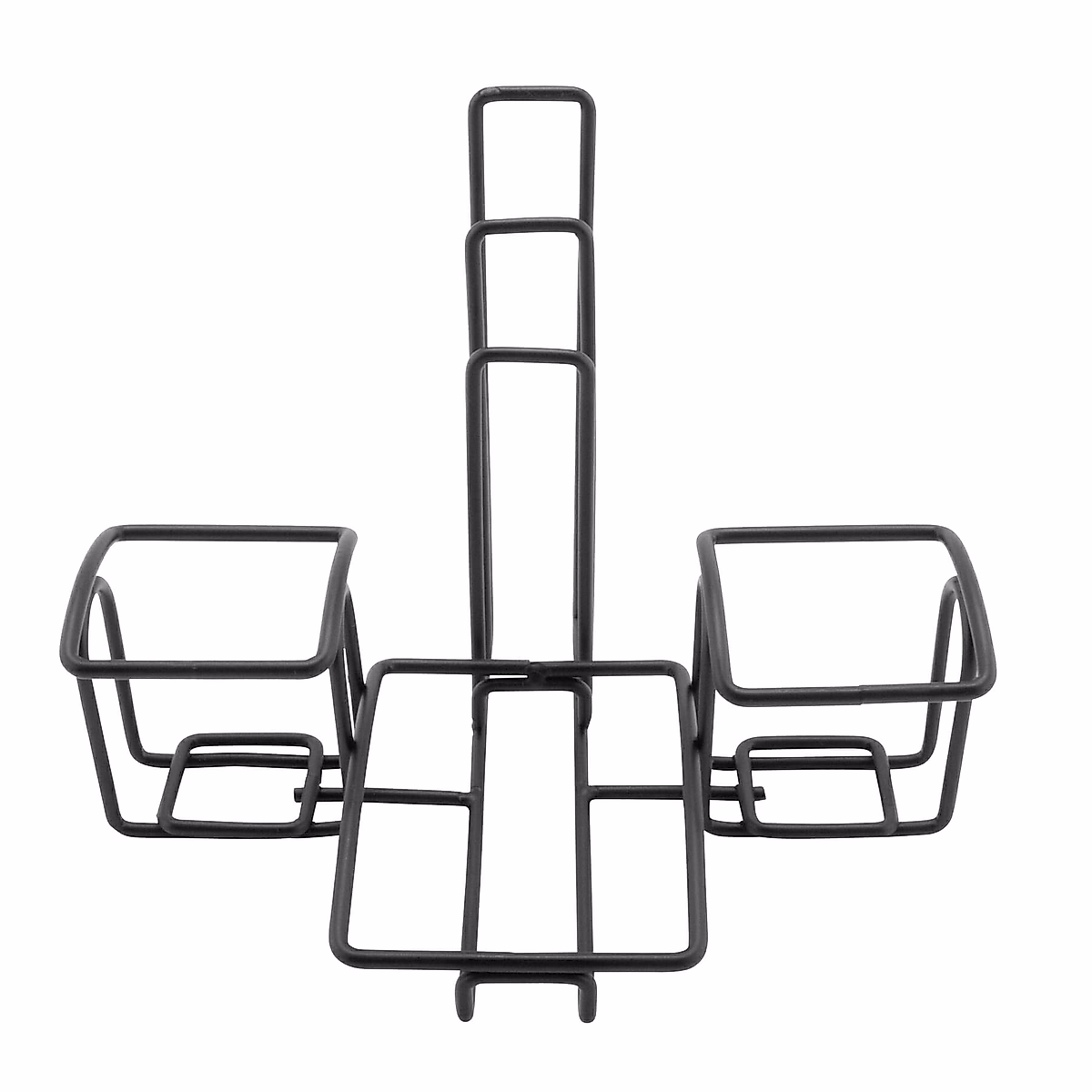 G.E.T. 4-931615 Metal Two Compartment Condiment Caddy with Menu Holders, Iron, Black