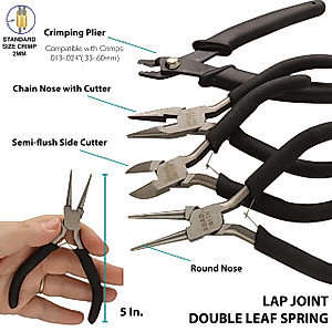 The Beadsmith Bead Folio Kit – Basic Elements – 28” U Channel Bead Board with Lid, Zippered Storage Case & 4-Piece Plier Set– Keep Your Designs, Beads & Tools Secure – Jewelry Making Supplies