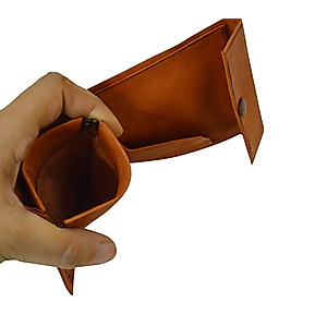 Treasures Of Morocco Moroccan Handmade Wallet Credit Card Leather Coin Change Pocket Small Orange