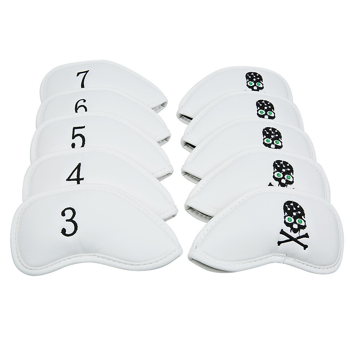 HISTAR Golf Club Head Covers Skull Design Golf Iron Head Covers Set Headcover Fit All Brands Titleist, Callaway, Ping, Taylormade, Cobra, Nike, Etc.