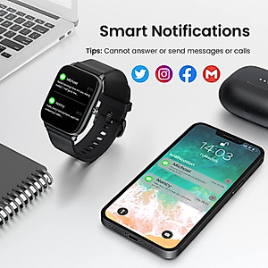 HAYLOU Smart Watch for Android iOS Phones, 1.69" Touch Screen Smart Watches for Men Women with 12 Sport Modes, Fitness Tracker with Heart Rate Blood Oxygen Sleep Monitor IP68 Waterproof Fitness Watch