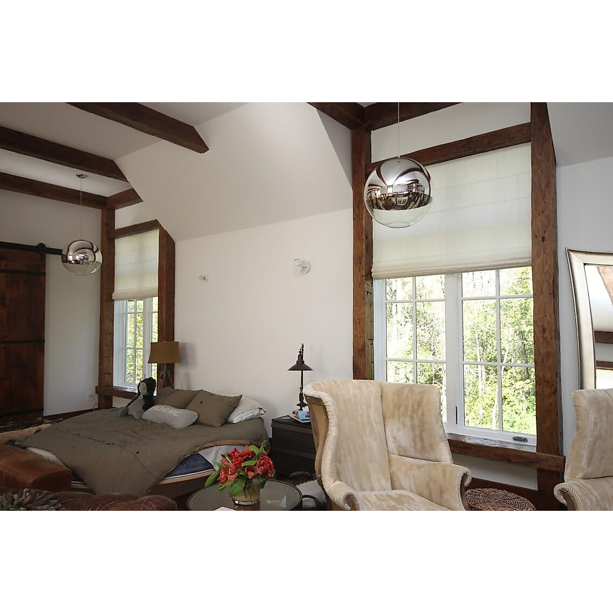 Linen Roman Shades, Fabric Utopia Natural(100% sheer linen), chain mechanism, Roman Shades for Windows, Window Treatments, Custom Made