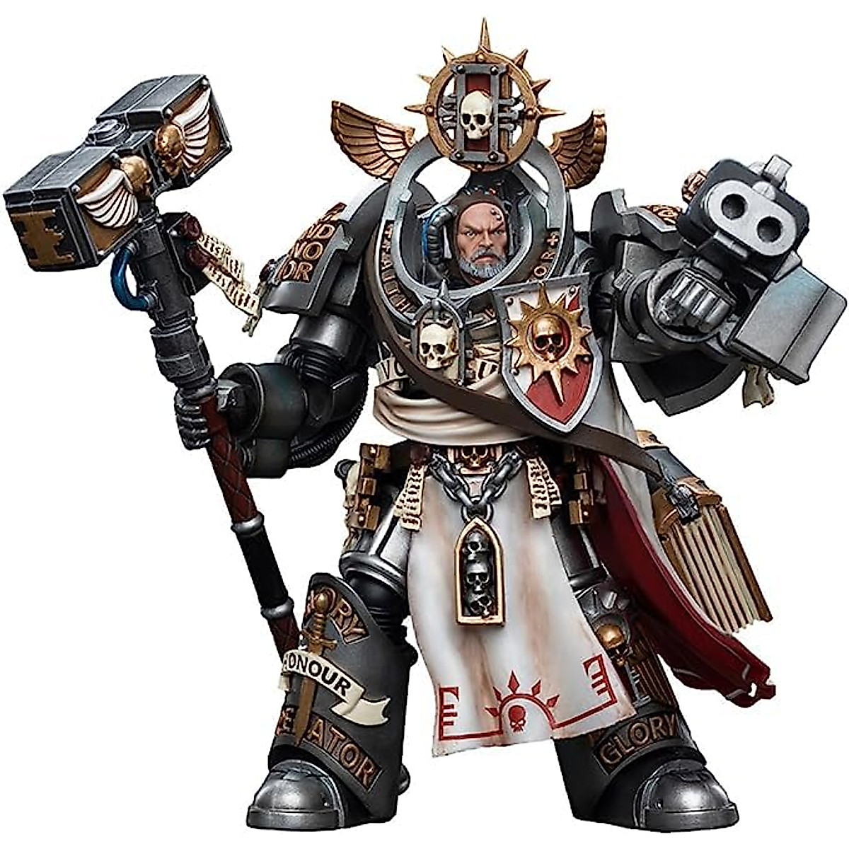 JOYTOY Warhammer 40,000 1/18 Action Figure Grey Knights Grand Master Voldus Collection Model(5.03inch)