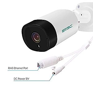 SV3C 4K POE IP Camera Outdoor POE Cam with Motion Detection, Night Vision, Metal Shell IP67 Waterproof, One-Way Audio, H265, H264, Support Danale APP, Bule Iris, RTSP, Onvif Conformant, Cloud Storage
