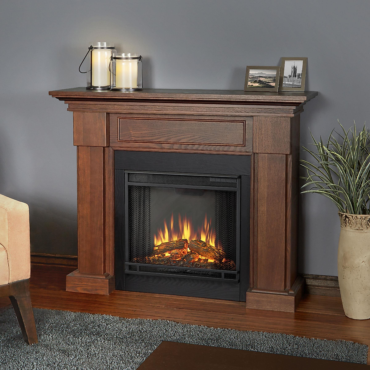 Real Flame White Hillcrest Electric Fireplace, Medium