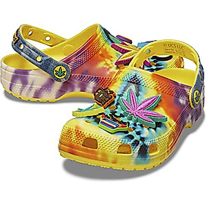 Crocs Unisex Classic Hemp Leaf Clogs, Half Baked and Weed Graphics, Multi, Numeric_4 US Men